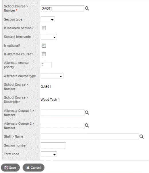 Enter Requests for a Student Using the Options Menu