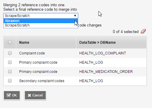 Merge Reference Codes